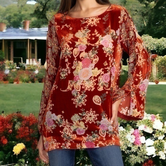 Johnny Was | Tops | Johnny Was Velvet Burnout Kimi Tunic Nwt | Poshmark